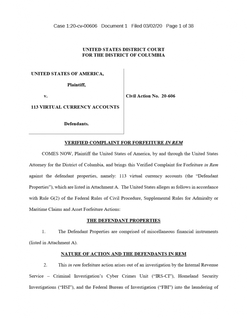 Coming In Hot: Crypto In Rem Seizure Forfeiture Actions